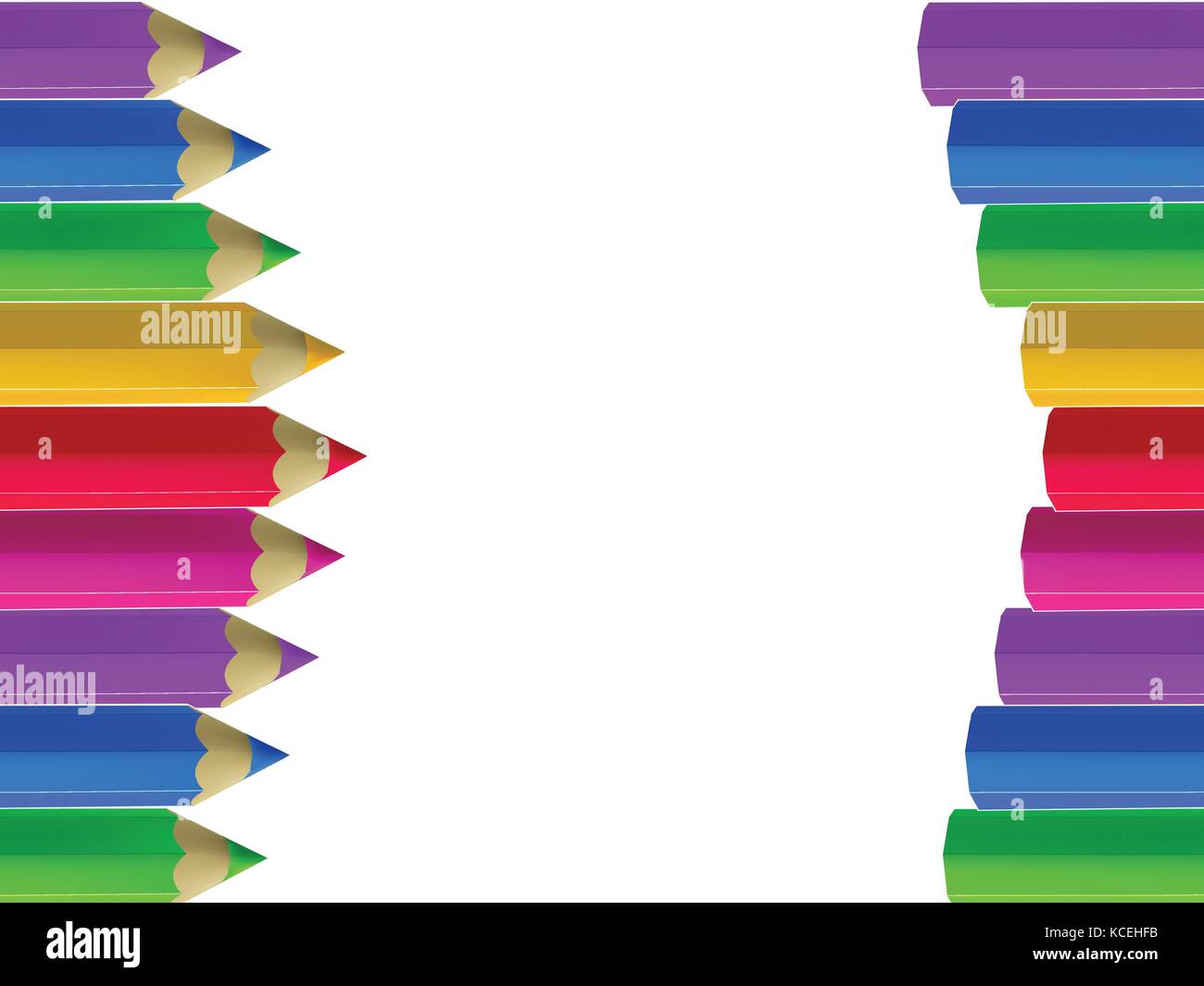 Colour pencils border on white background Stock Vector Image & Art - Alamy
