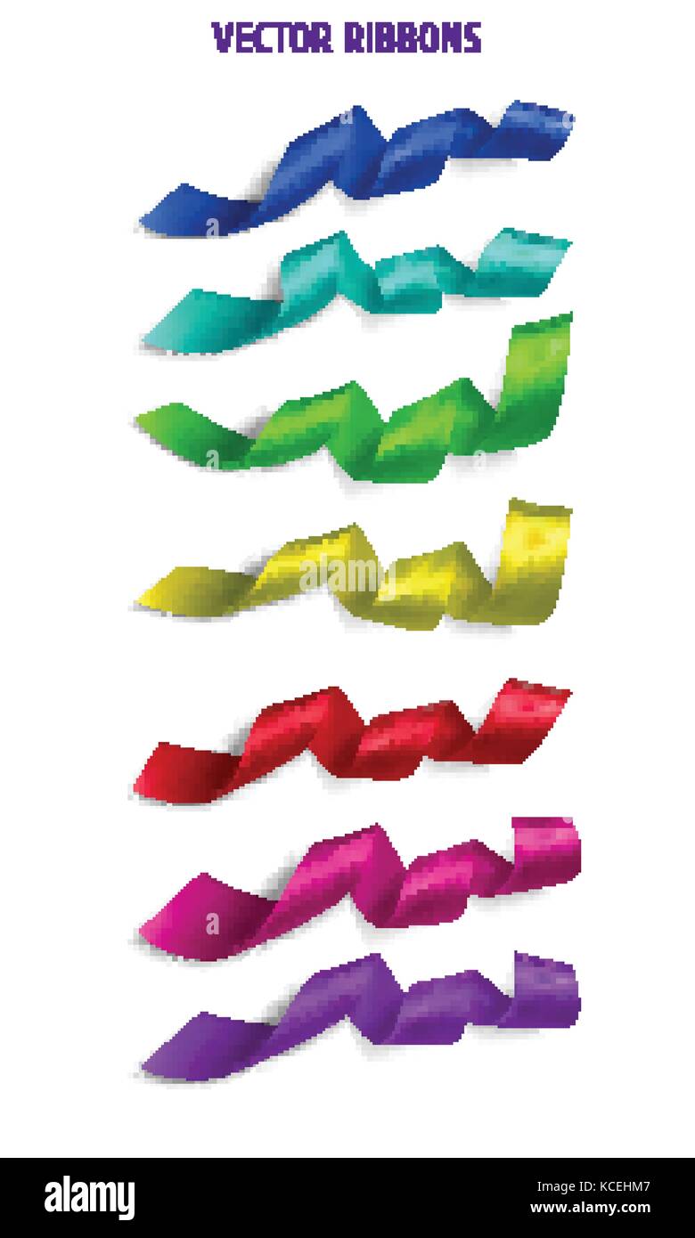 Realistic silk vector ribbon set Stock Vector Image & Art - Alamy