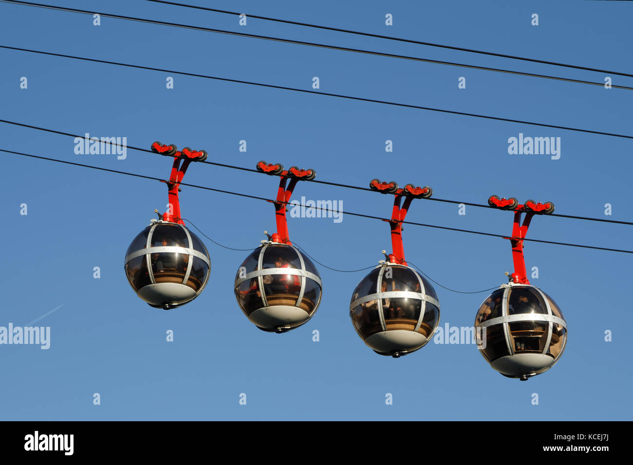 GRENOBLE, FRANCE, December 27, 2015 : The Grenoble-Bastille cable car ...