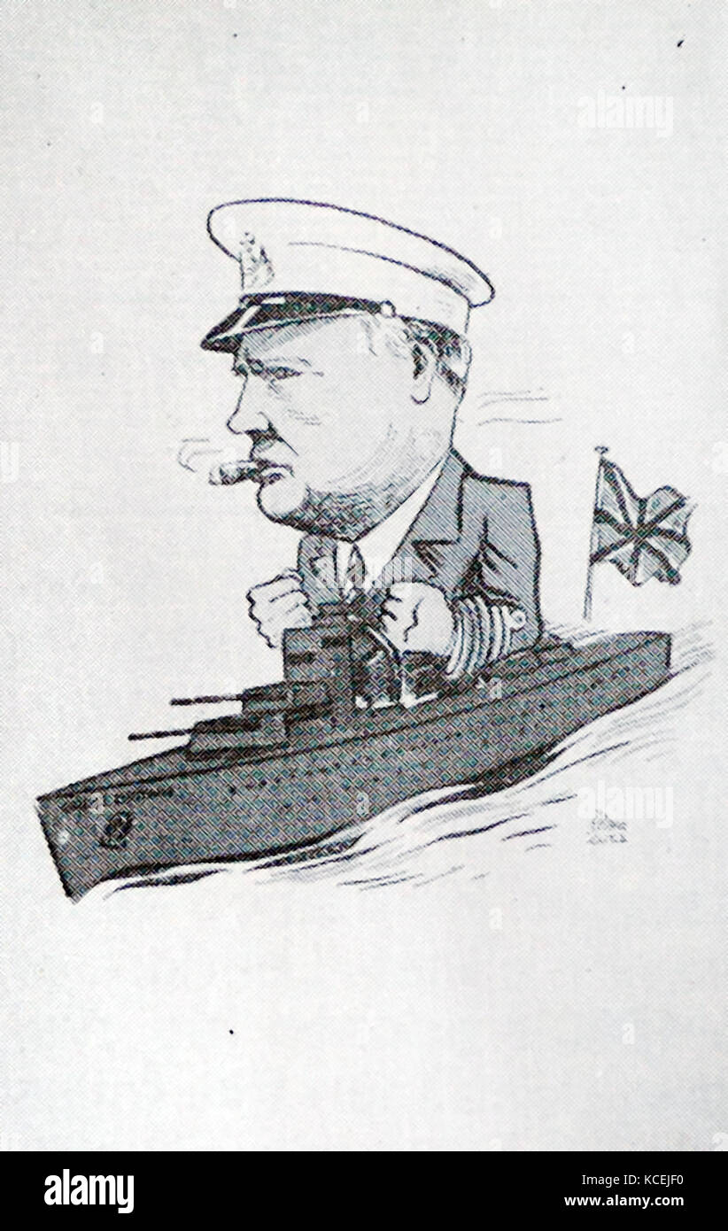 Postcard depicting British Politician Winston Churchill (1874-1965) as ...