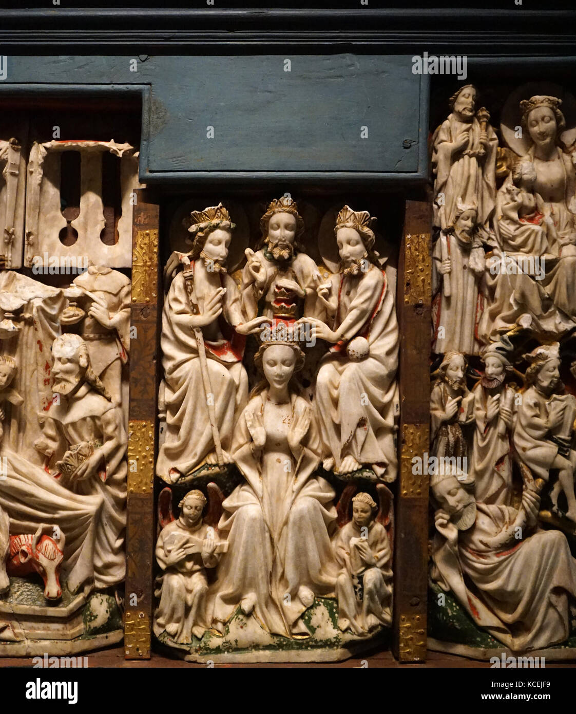 English alabaster altarpiece. Kirkjubaer church. Southeast Iceland ...