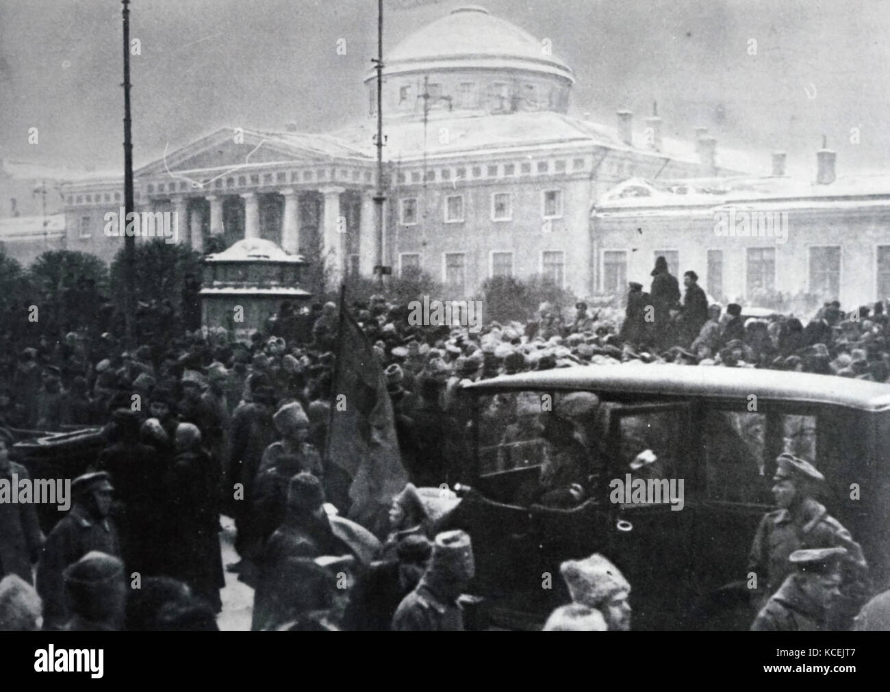 Soldiers gathering at the Tauride Palace, (Home of the Russian Duma or ...