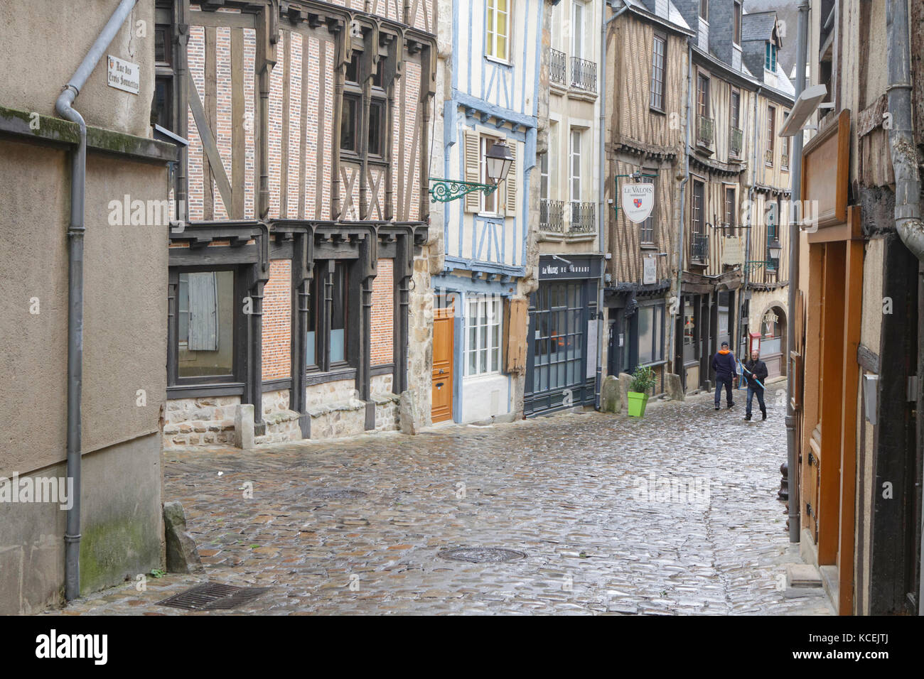 LE MANS, FRANCE, April 28, 2017 : Old street in city center of Le Mans ...