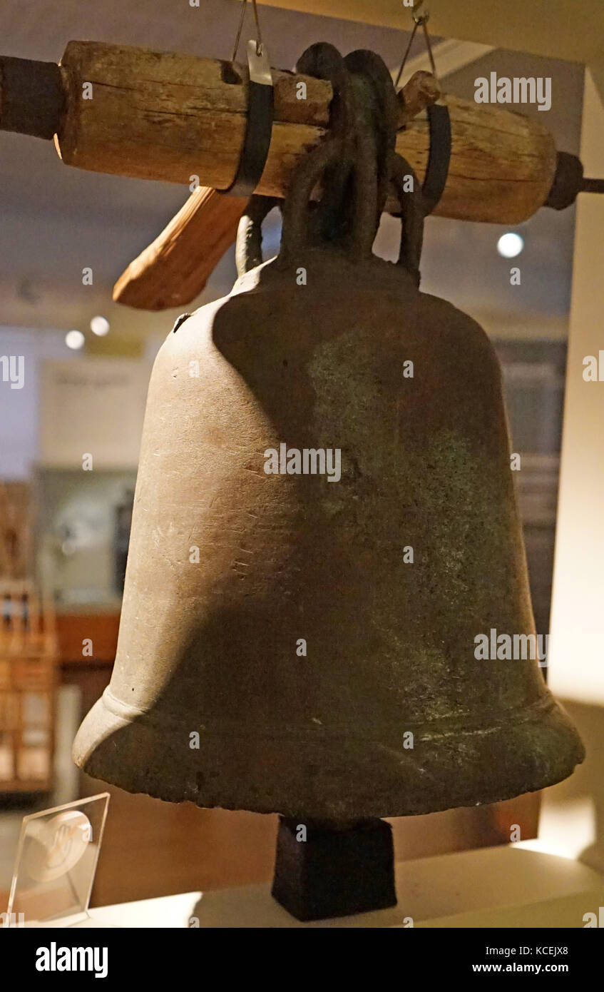 Romanesque “beehive" shaped Church bell, from the church at Hals, in ...