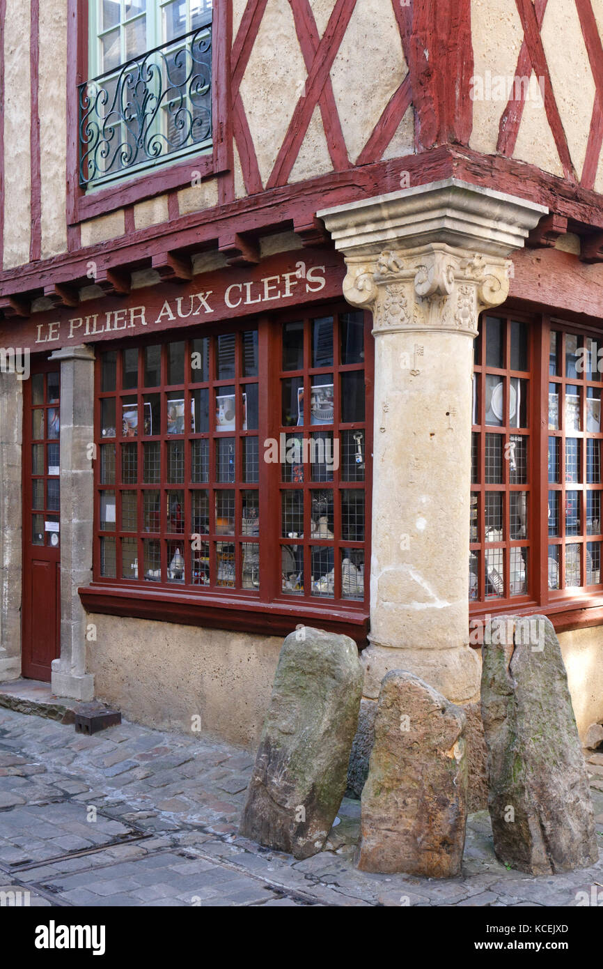LE MANS, FRANCE, April 29, 2017 : Old house in city center of Le Mans ...