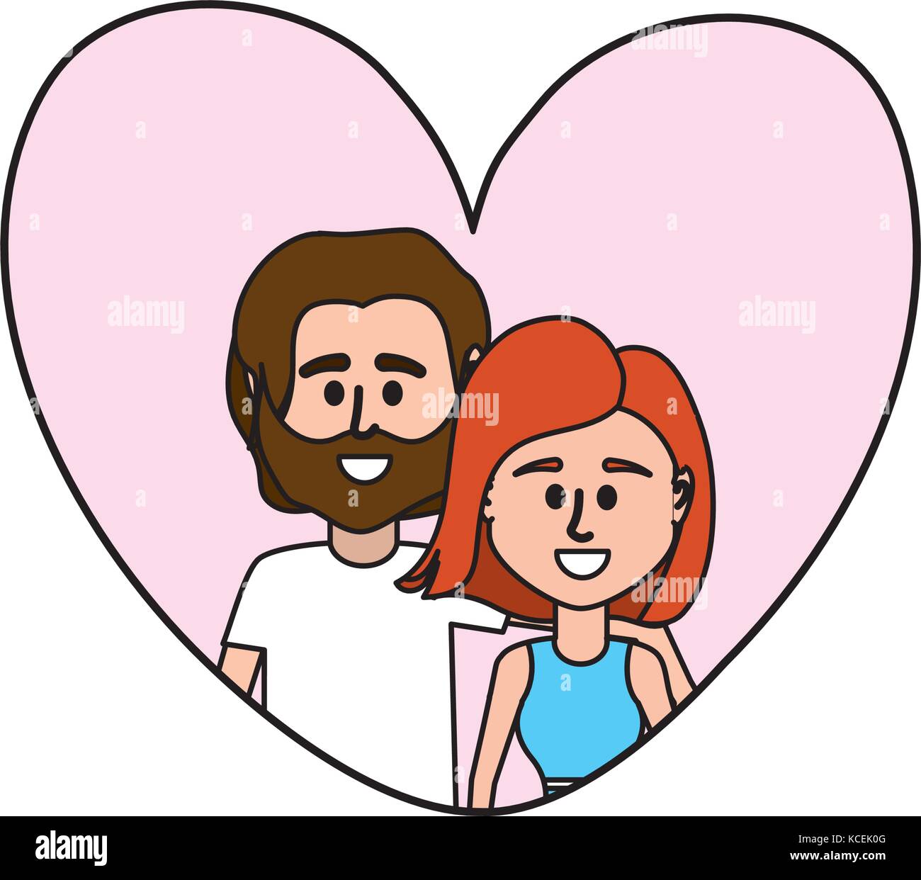 couple together inside heart design Stock Vector Image & Art - Alamy