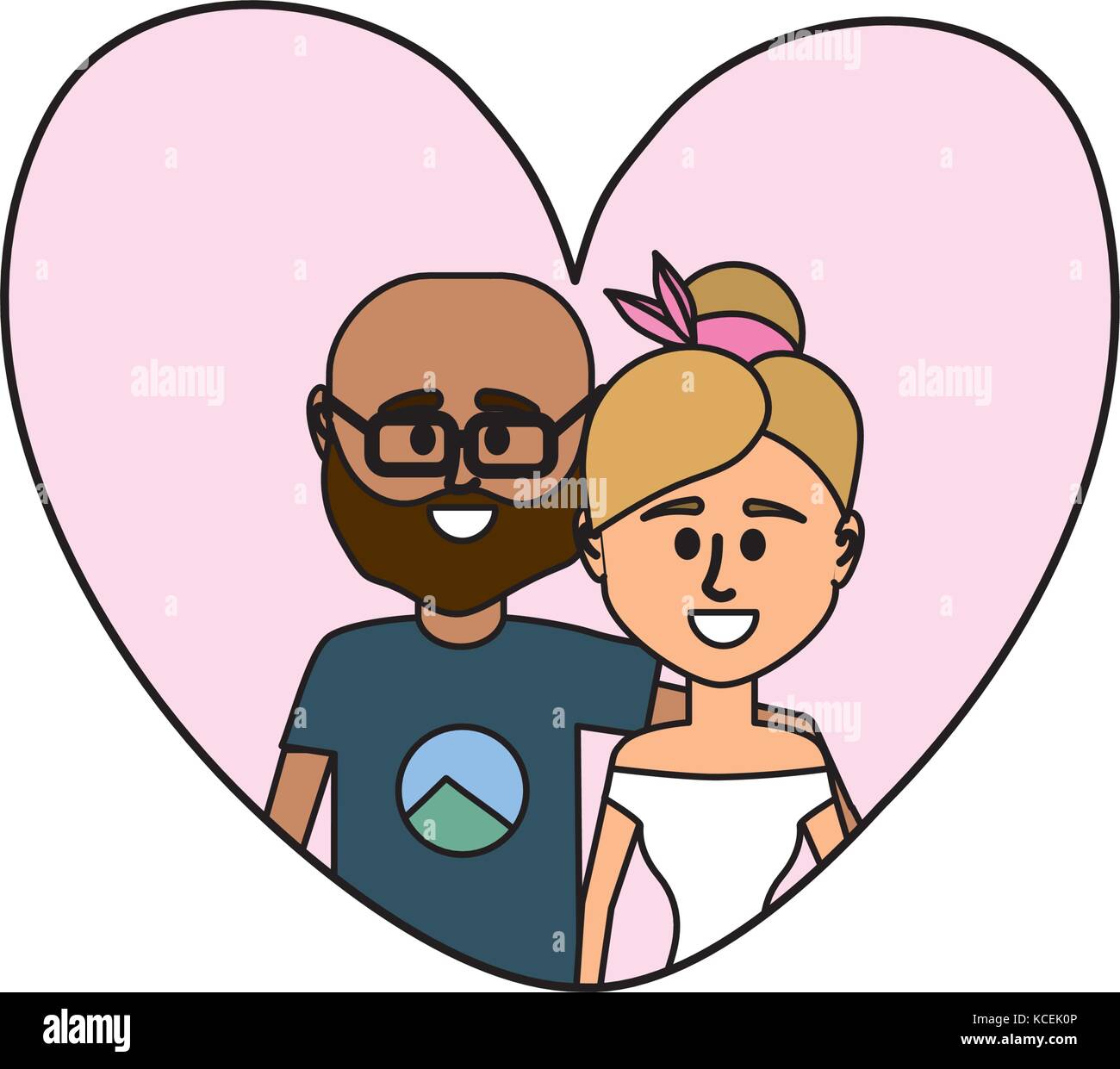 couple together inside heart design Stock Vector Image & Art - Alamy