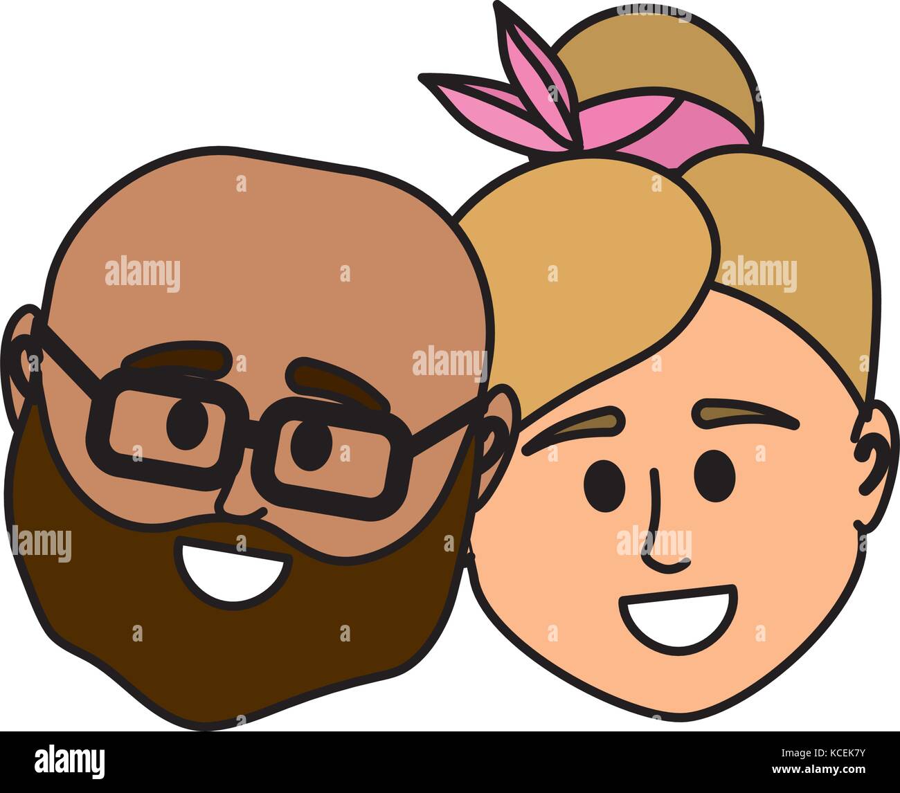 couple head together with hairstyle design Stock Vector Image & Art - Alamy