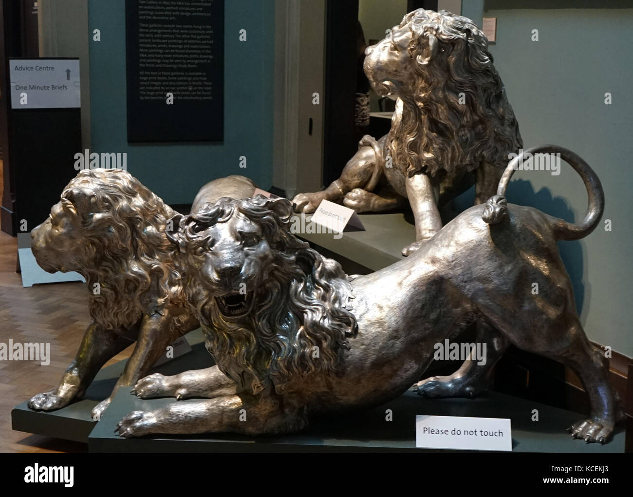 Silver lions that guard the Royal Throne at Rosenborg Castle, Denmark ...