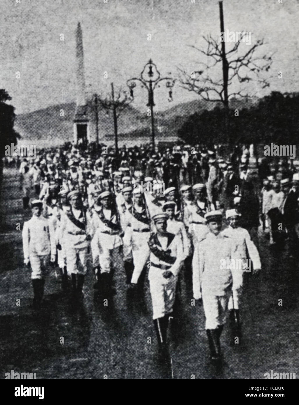 Photograph of Brazilian Naval Reserves on Parade in France during the ...