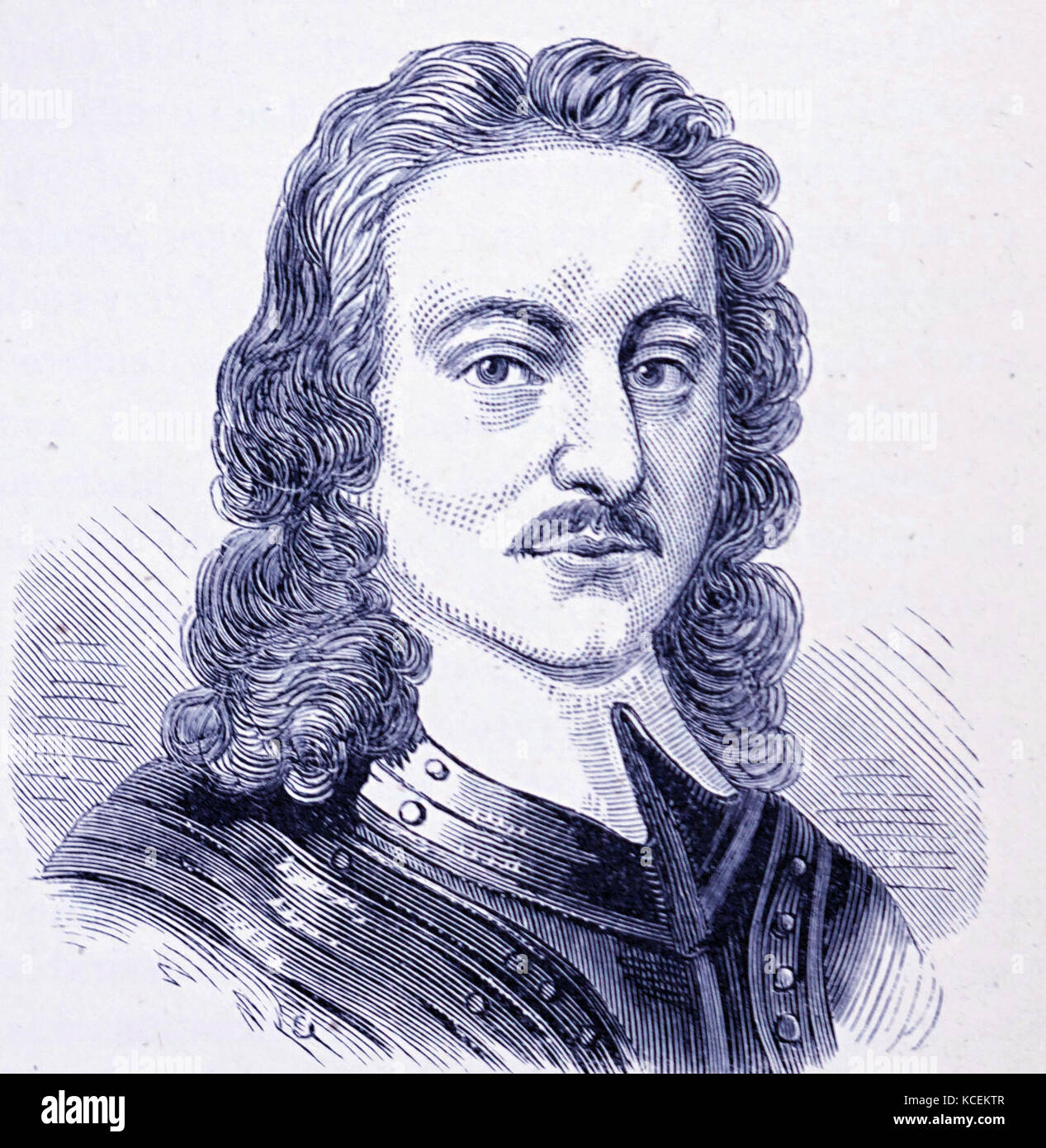 Engraved portrait of John Hampden (1595-1643) an English politician ...