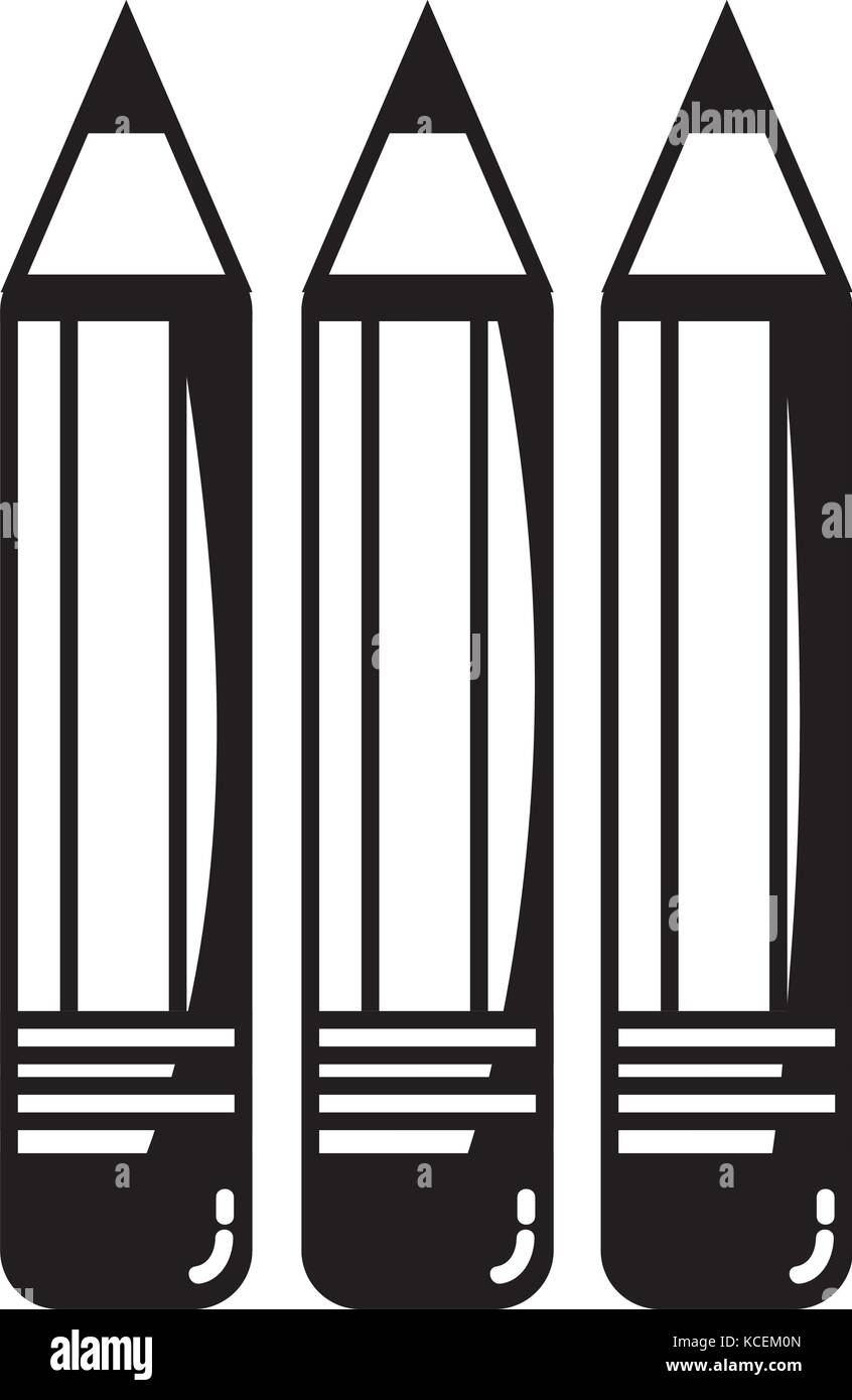 contour pencils school tool object design Stock Vector Image & Art - Alamy