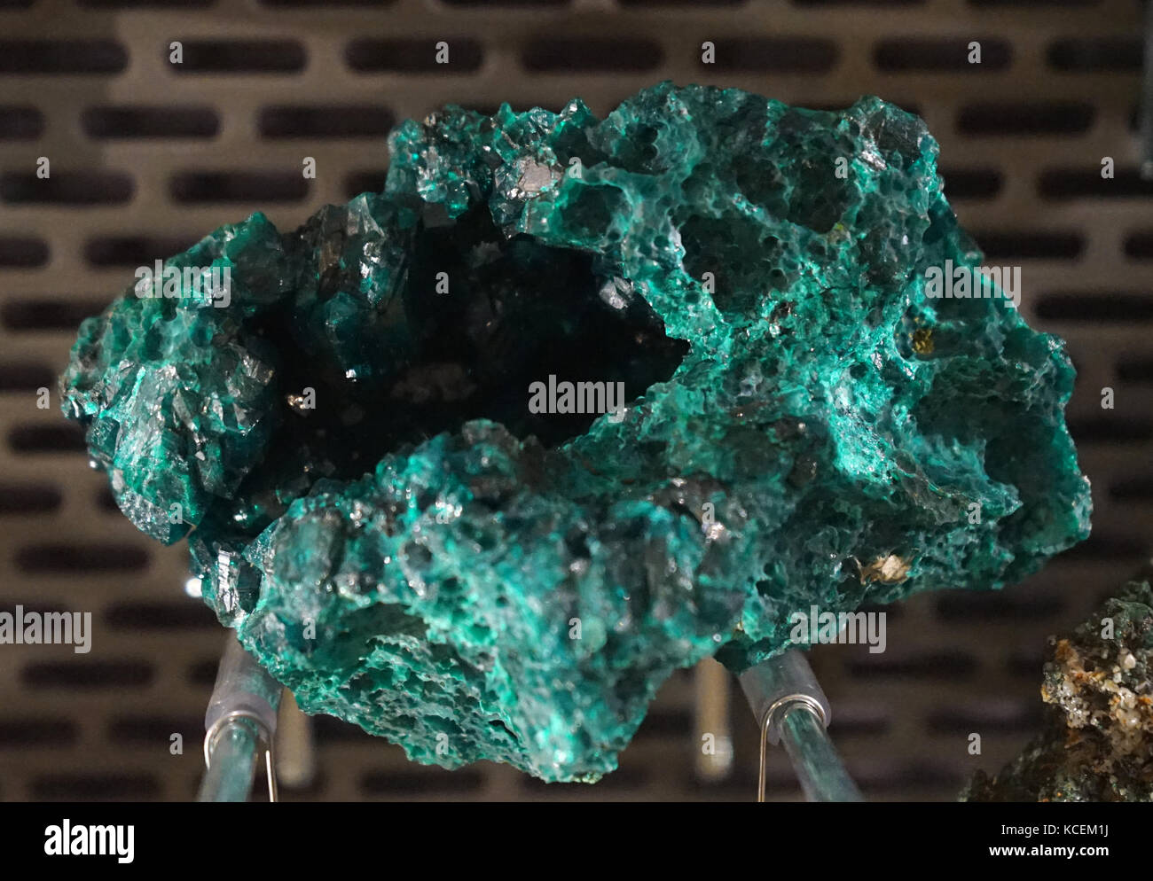 A sample of Dioptase is an emerald-green to bluish-green copper ...