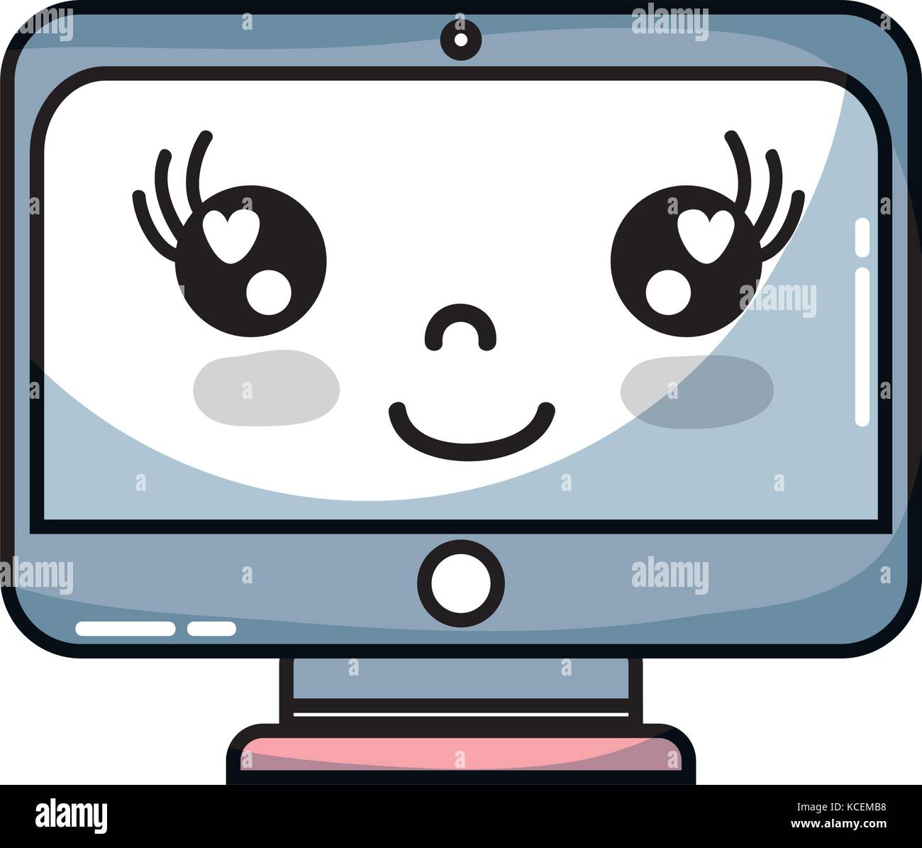kawaii cute happy screen monitor Stock Vector Image & Art - Alamy