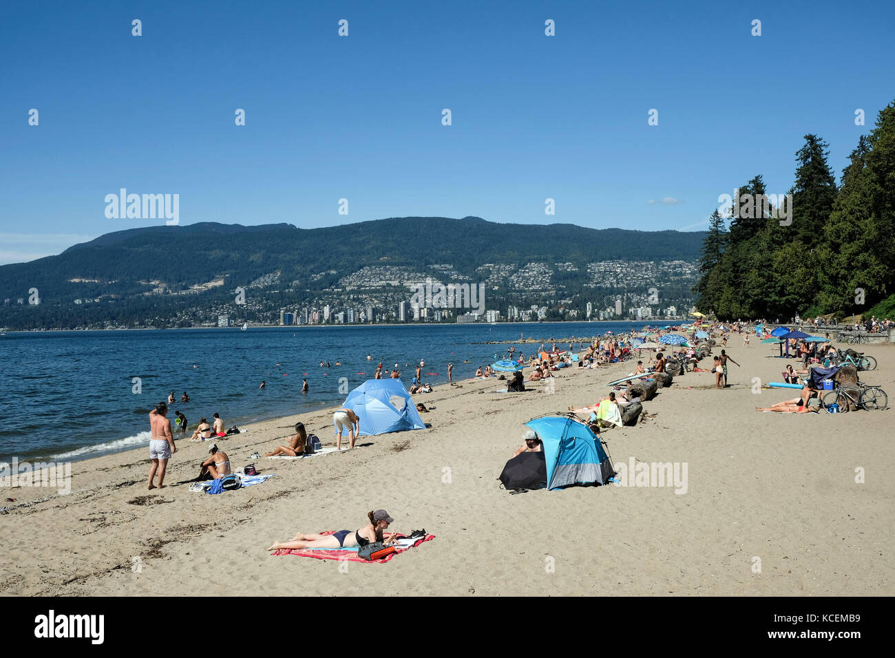 Third Beach on the coast of Stanley Park in Vancouver, British Columbia ...