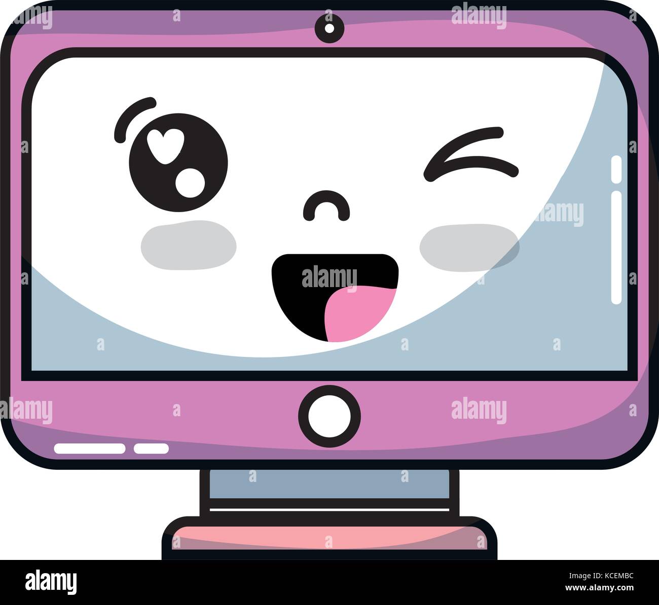 Monitor computer kawaii character Stock Vector Images - Alamy