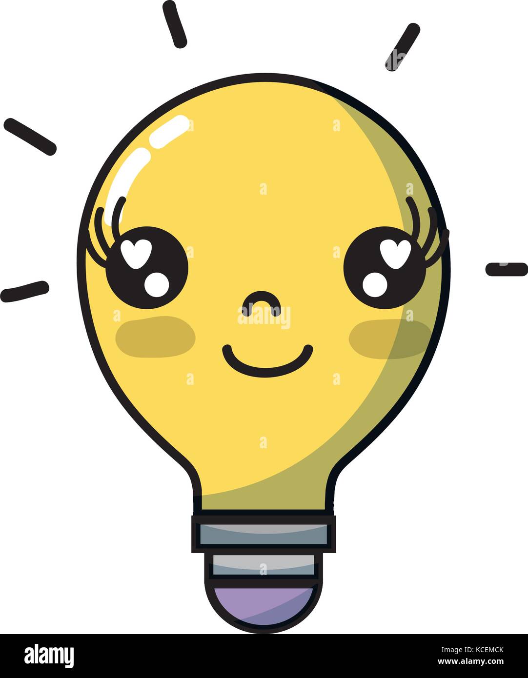 kawaii cute happy bulb idea Stock Vector Image & Art - Alamy