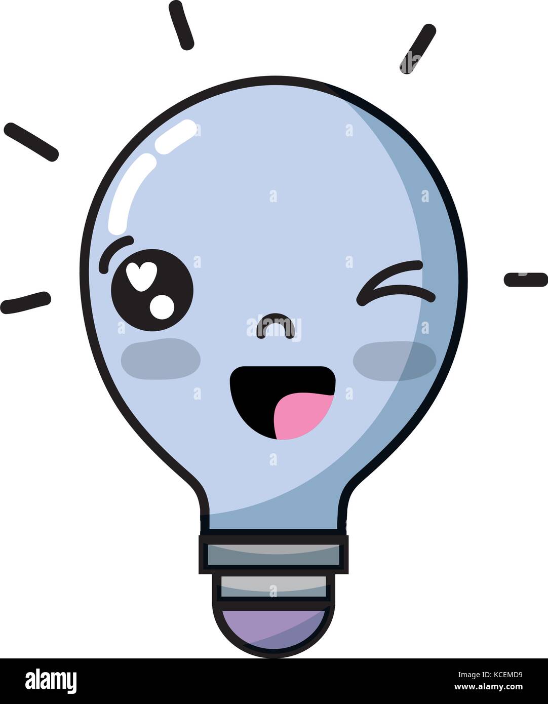 kawaii cute funny bulb idea Stock Vector Image & Art - Alamy