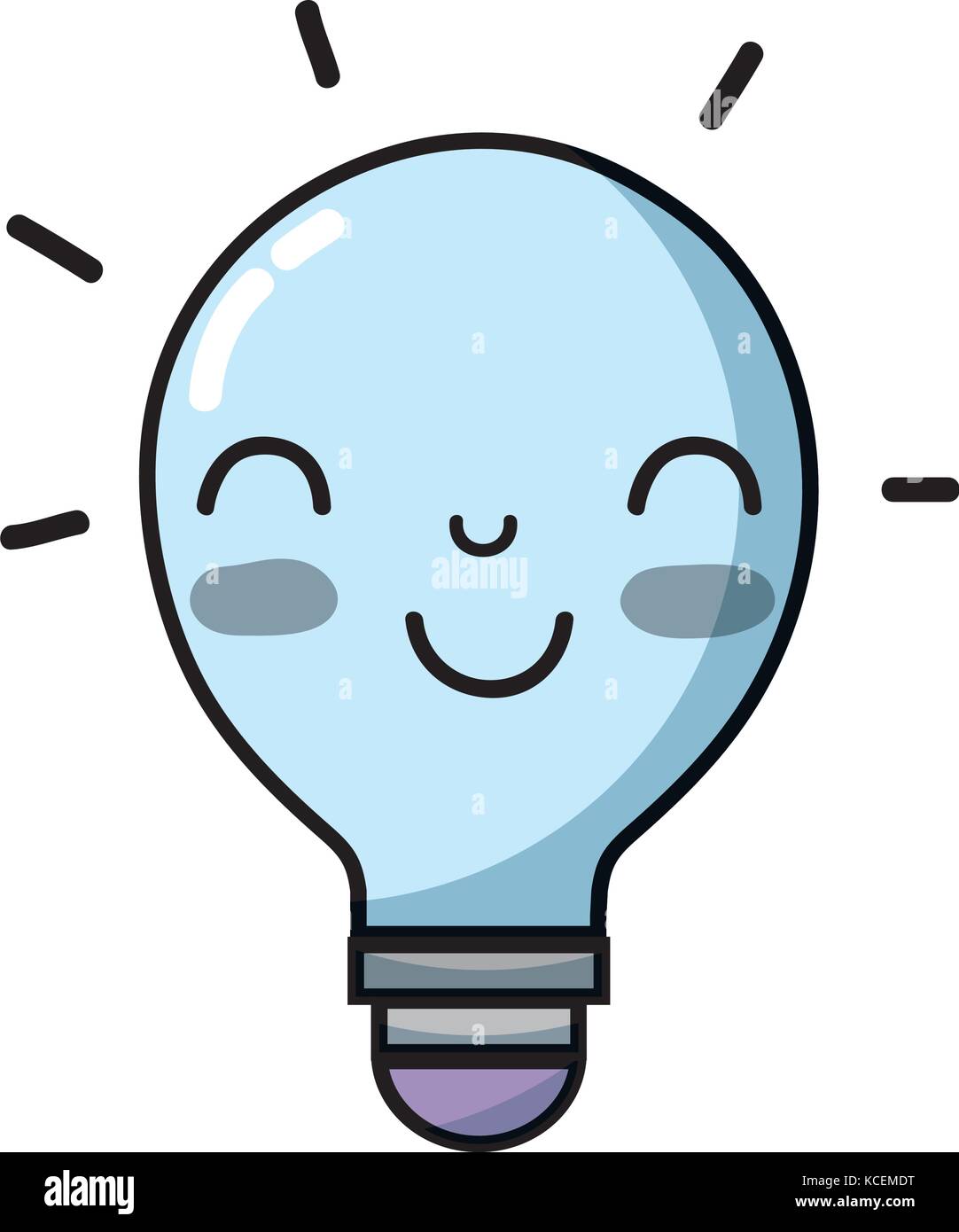 kawaii cute happy bulb idea Stock Vector Image & Art - Alamy