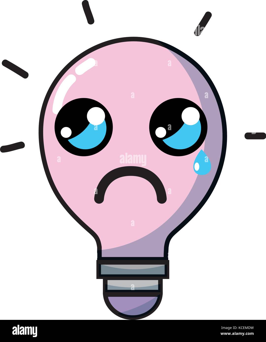 kawaii cute crying bulb idea Stock Vector Image & Art - Alamy