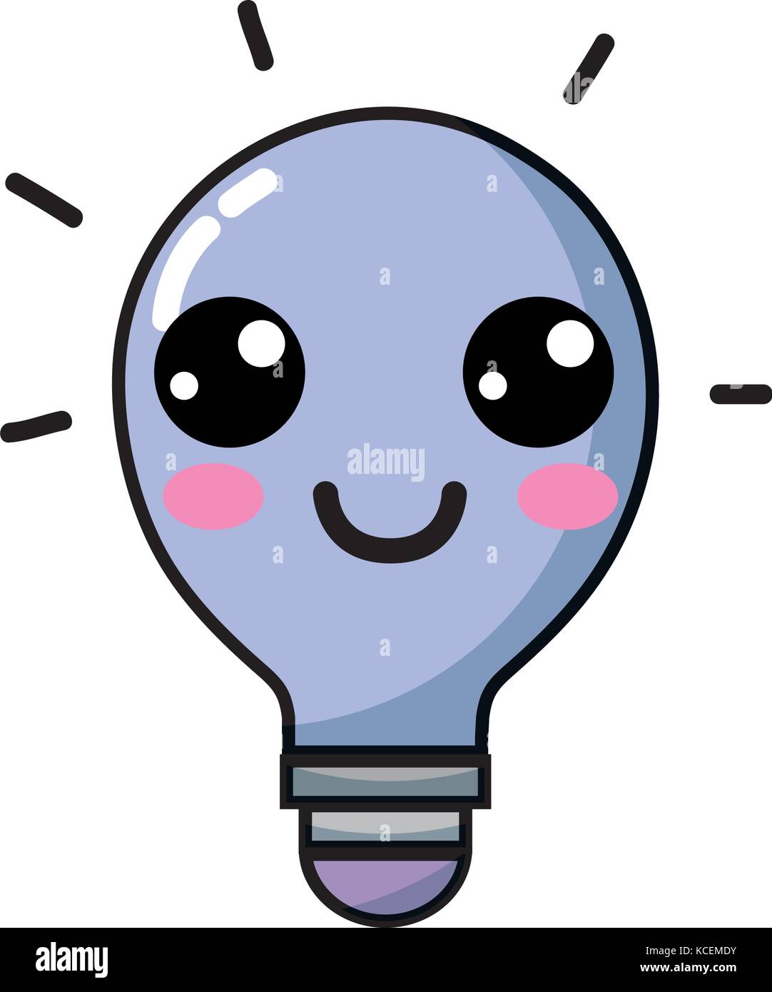 kawaii cute happy bulb idea Stock Vector Image & Art - Alamy