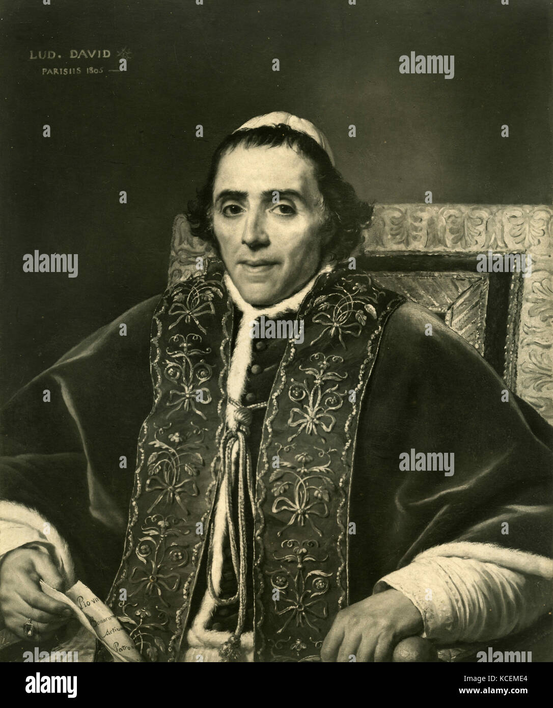 Portrait of Pope Pius VII, painting by J Louis David Stock Photo - Alamy