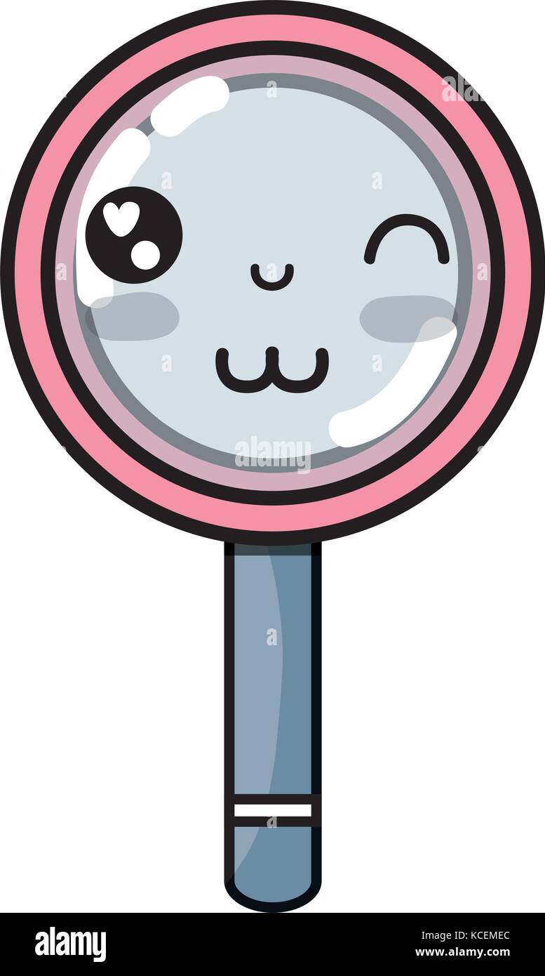 kawaii cute funny magnifying glass Stock Vector Image & Art - Alamy