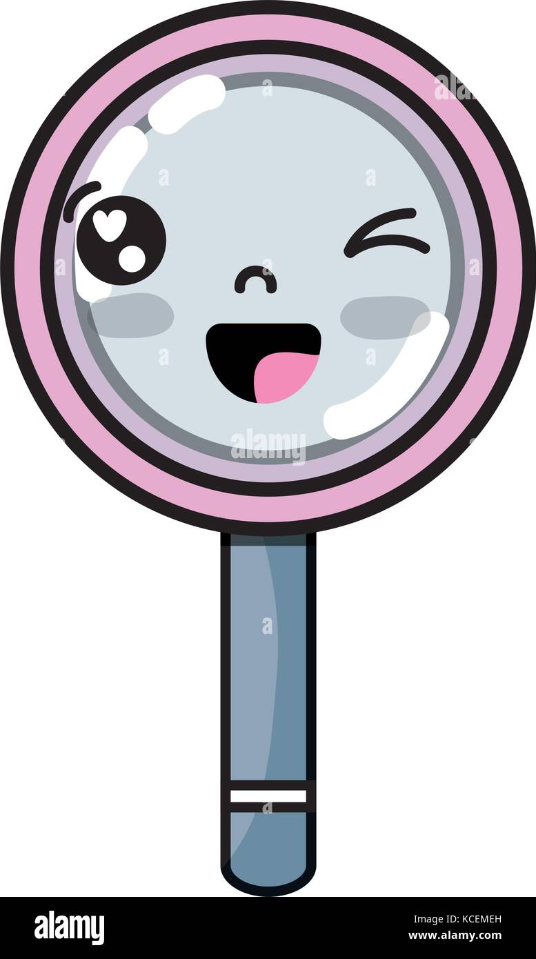 kawaii cute funny magnifying glass Stock Vector Image & Art - Alamy