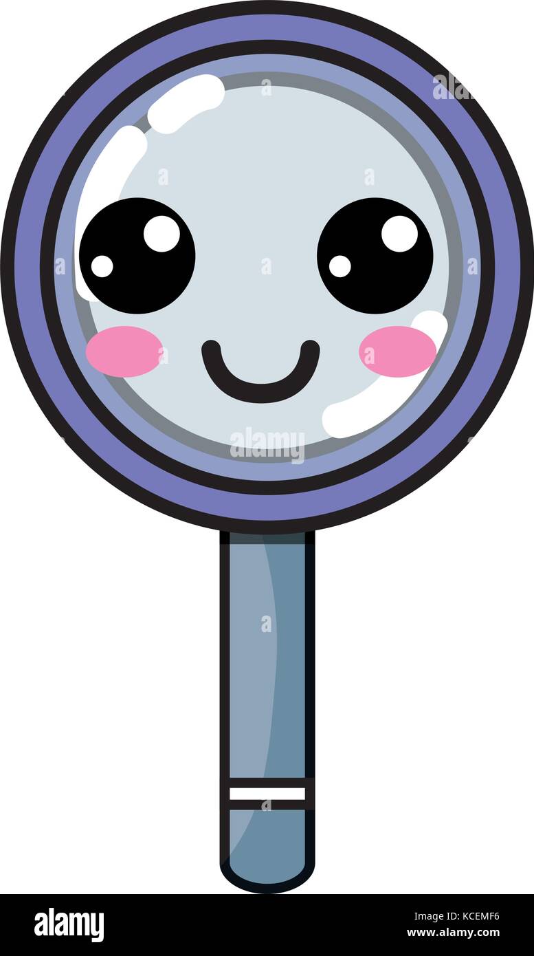 kawaii cute happy magnifying glass Stock Vector Image & Art - Alamy