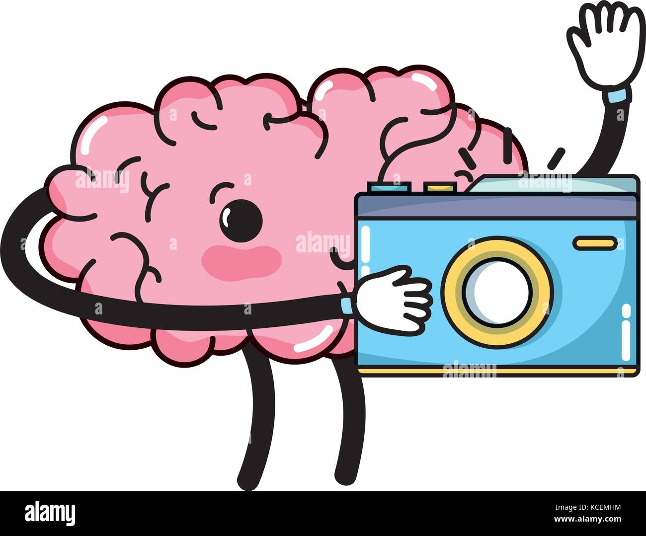 kawaii happy brain with digital camera Stock Vector Image & Art - Alamy