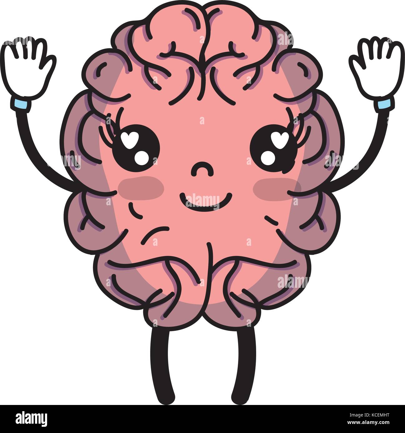 kawaii cute happy brain with arms and legs Stock Vector Image & Art - Alamy