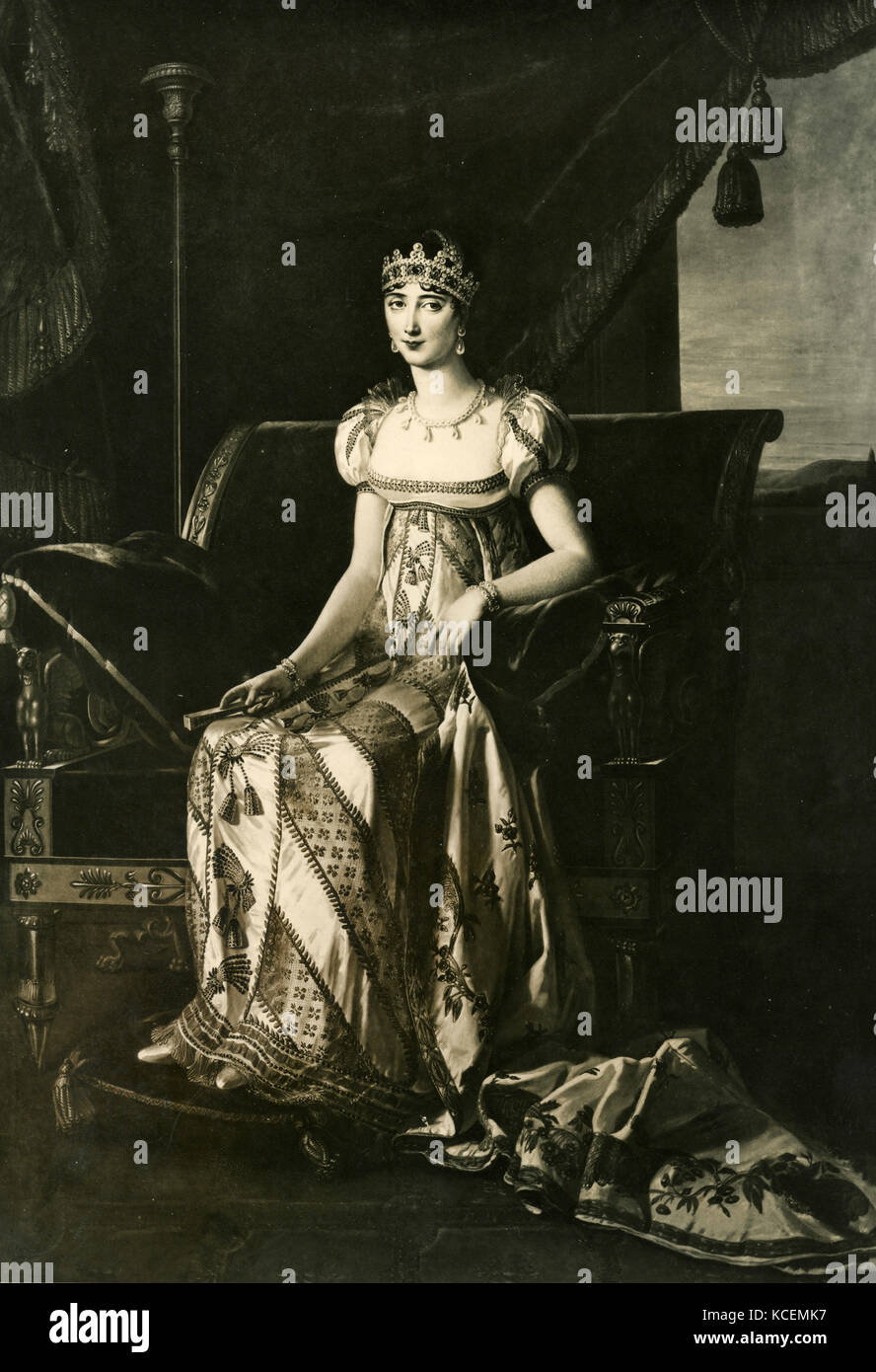 Portrait of Marie Pauline Bonaparte, painting by M G Bendist Stock ...