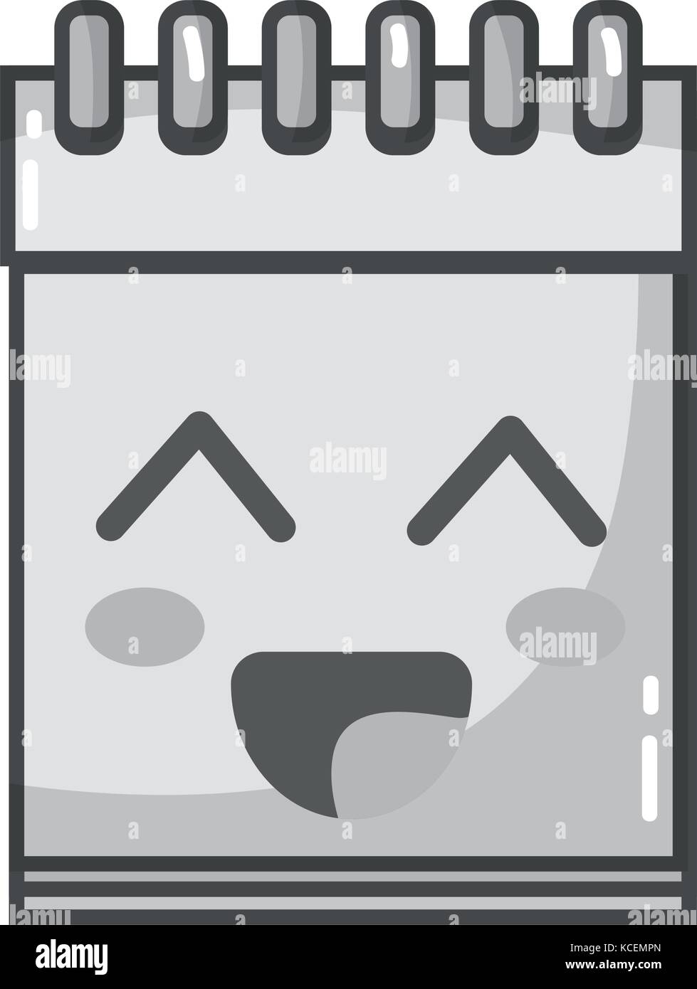 grayscale kawaii cute happy notebook tool Stock Vector Image & Art - Alamy
