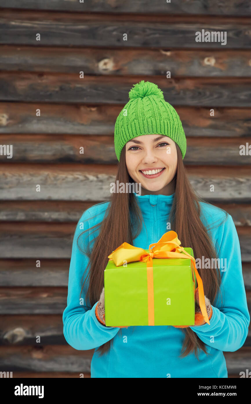 woman with a gift in their hands Stock Photo - Alamy