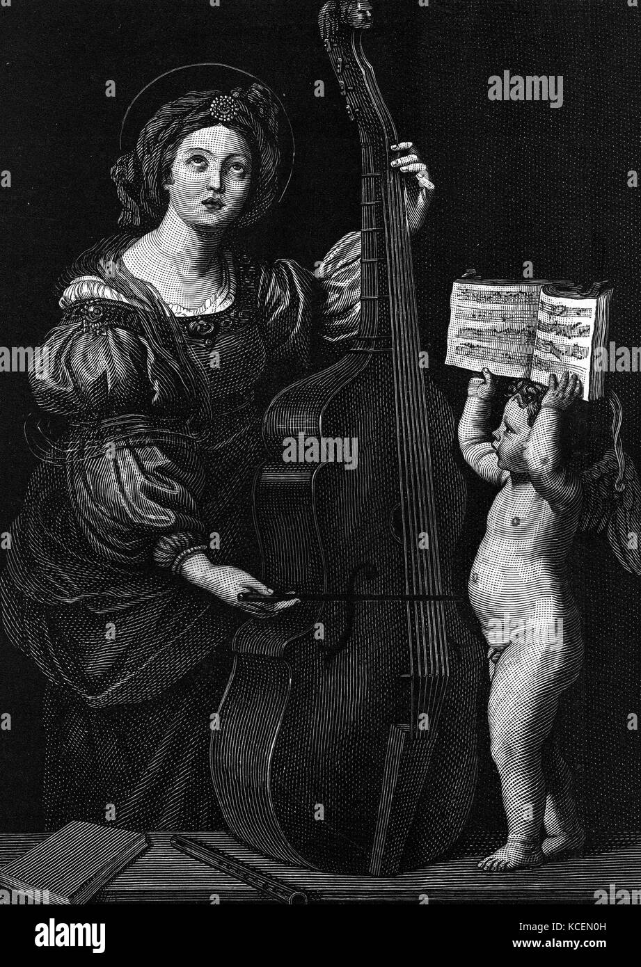 Patron saint of musicians Black and White Stock Photos & Images - Alamy