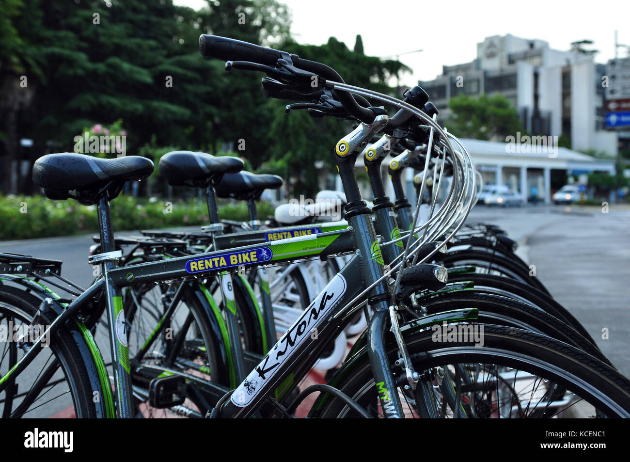 rent a bike bicycles Stock Photo - Alamy
