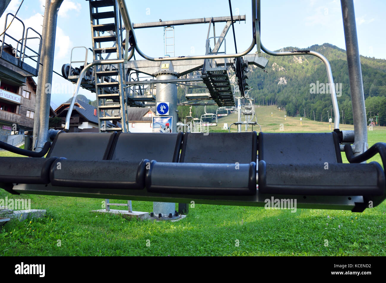 ski slope lift in the summer Stock Photo - Alamy