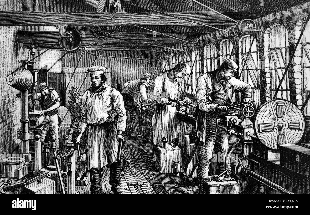 Engraving depicting a small engineering works from Richard Tangye's ...