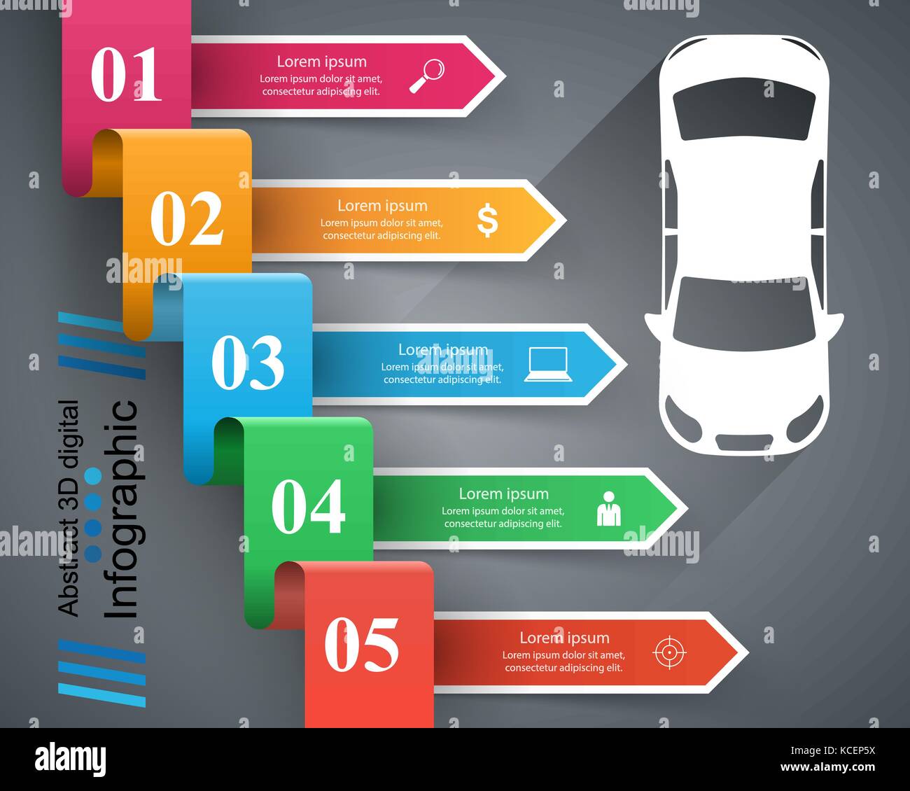 Road infographic design template and marketing icons. Car icon Stock ...