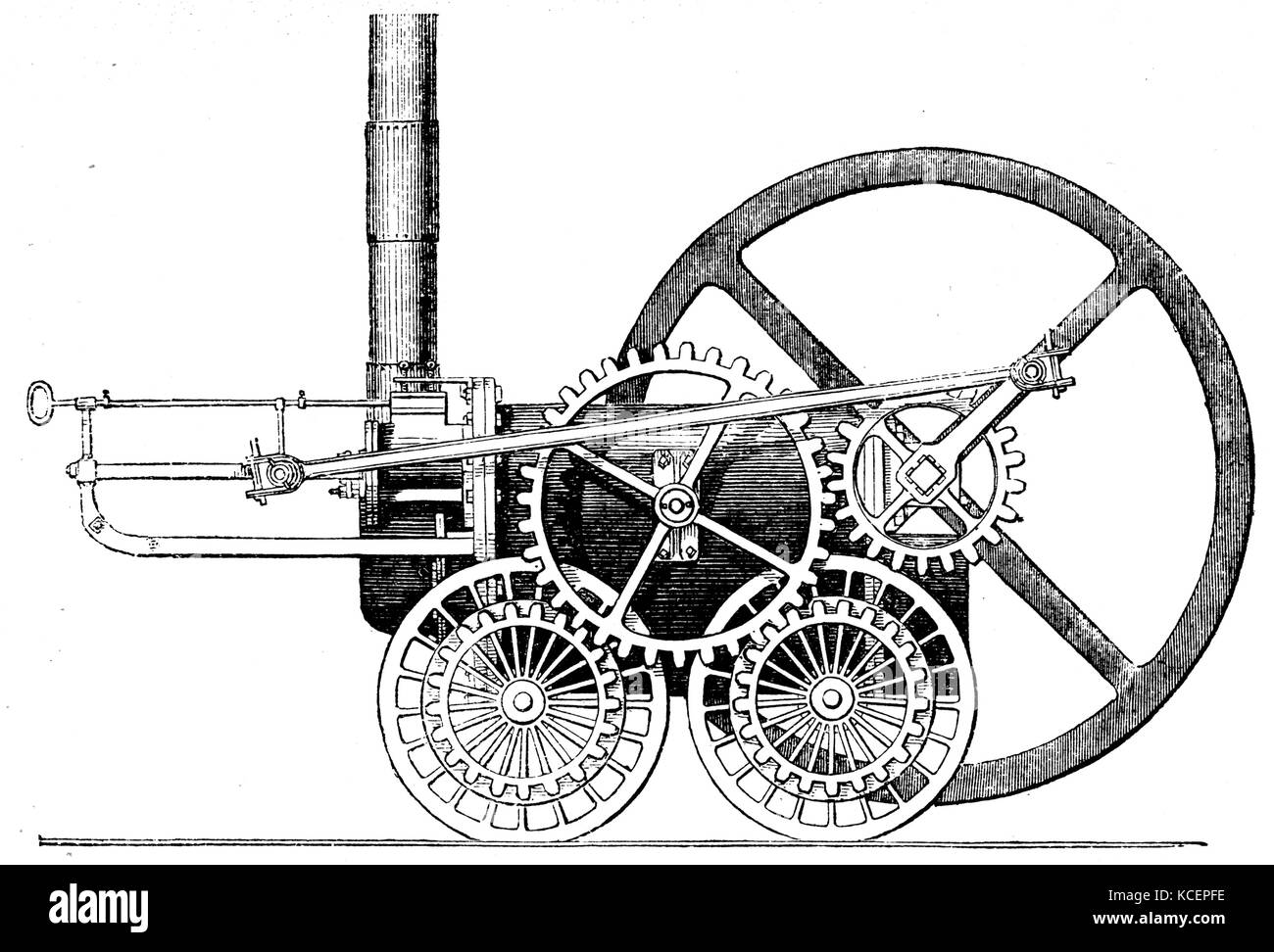 Illustration of Francis Trevithick's high-pressure tram engine. Francis ...