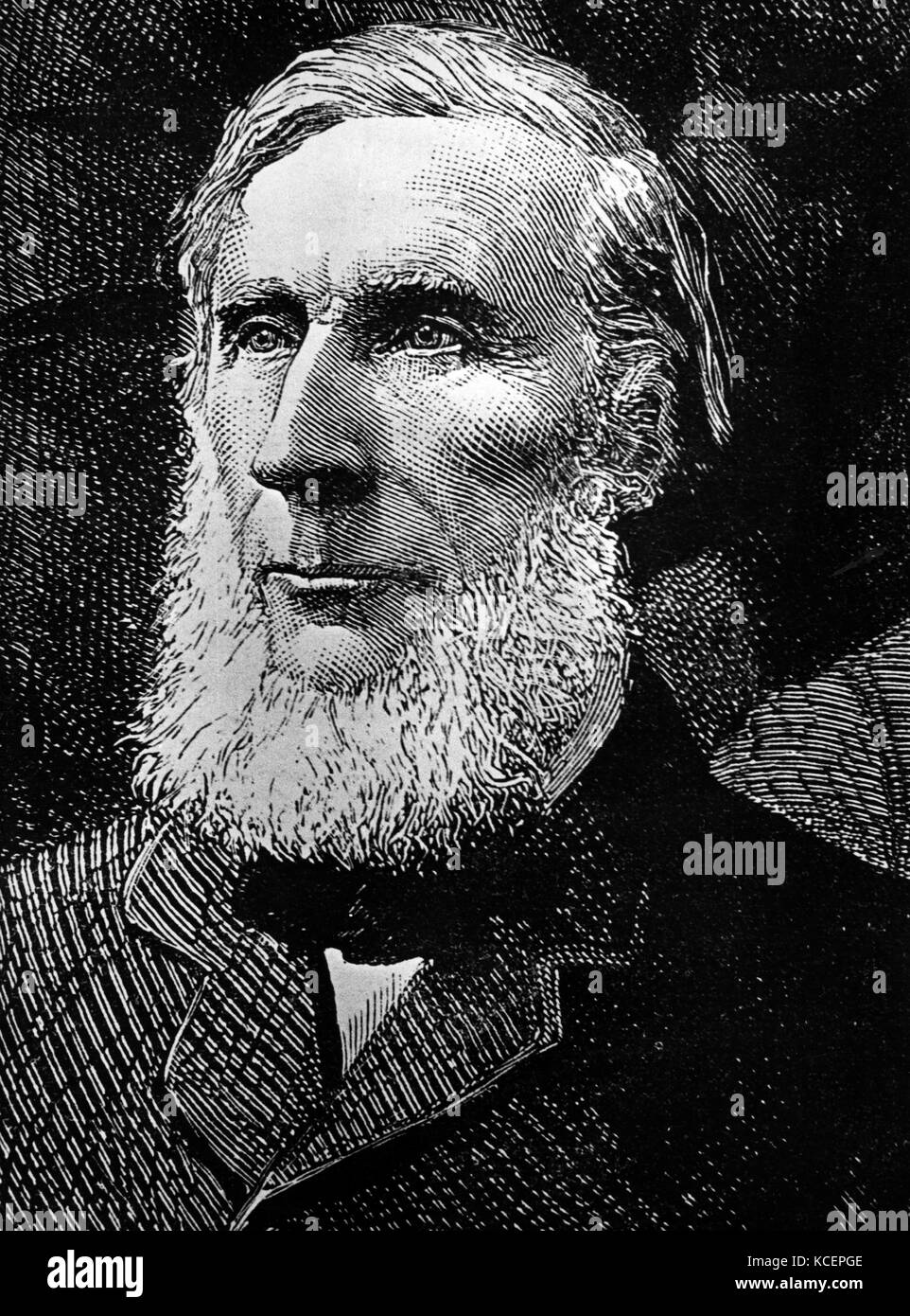 Portrait of John Tyndall (1820-1893) an Irish physicist. Dated 19th ...