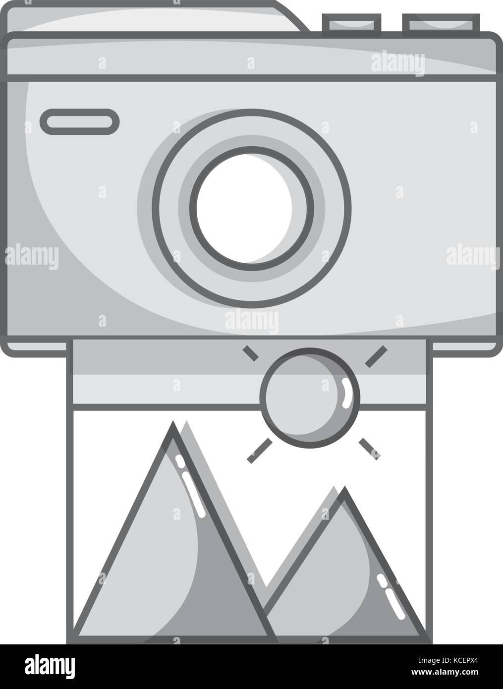 grayscale digital camera with picture art image Stock Vector Image ...