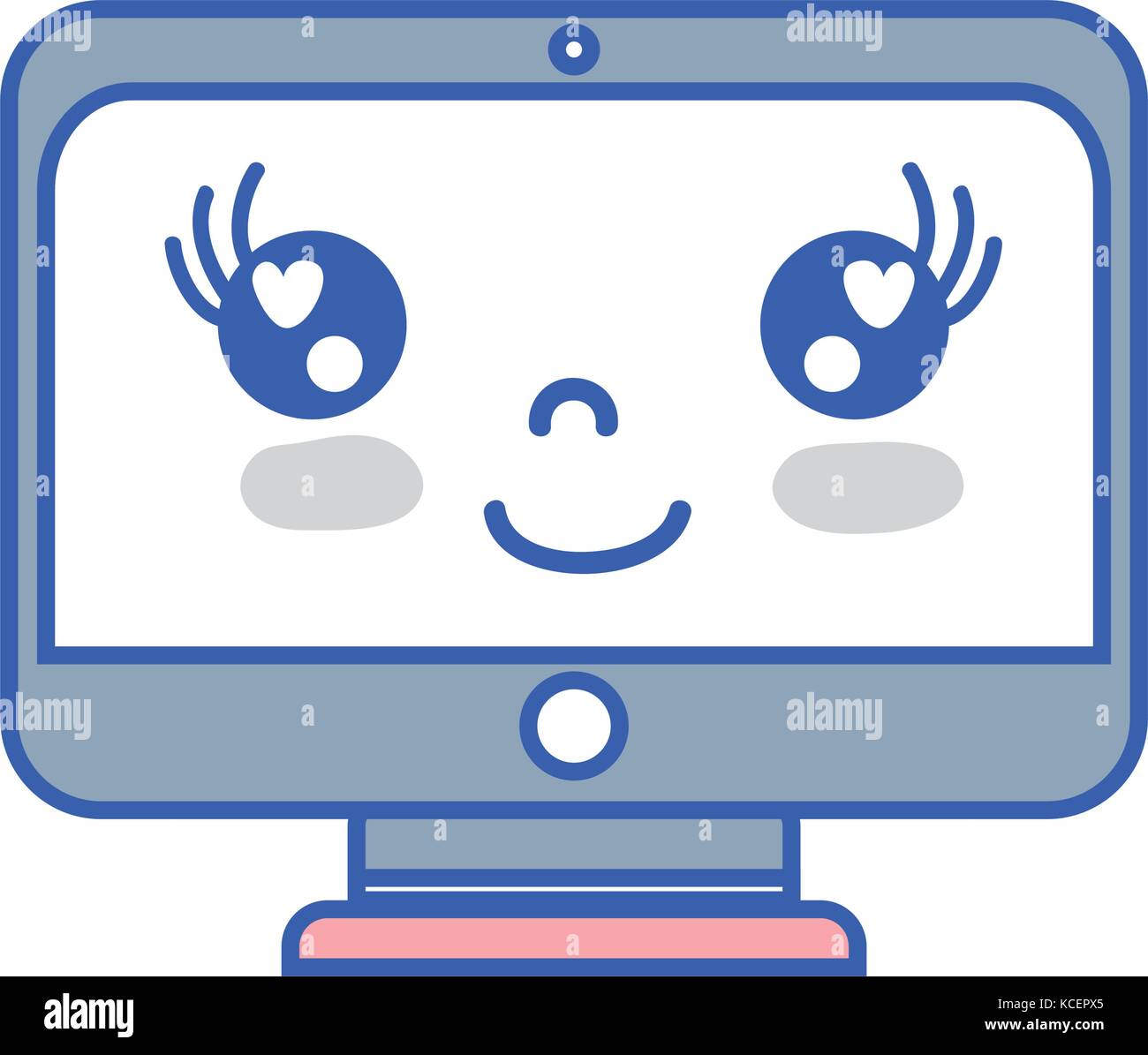 kawaii cute happy screen monitor Stock Vector Image & Art - Alamy