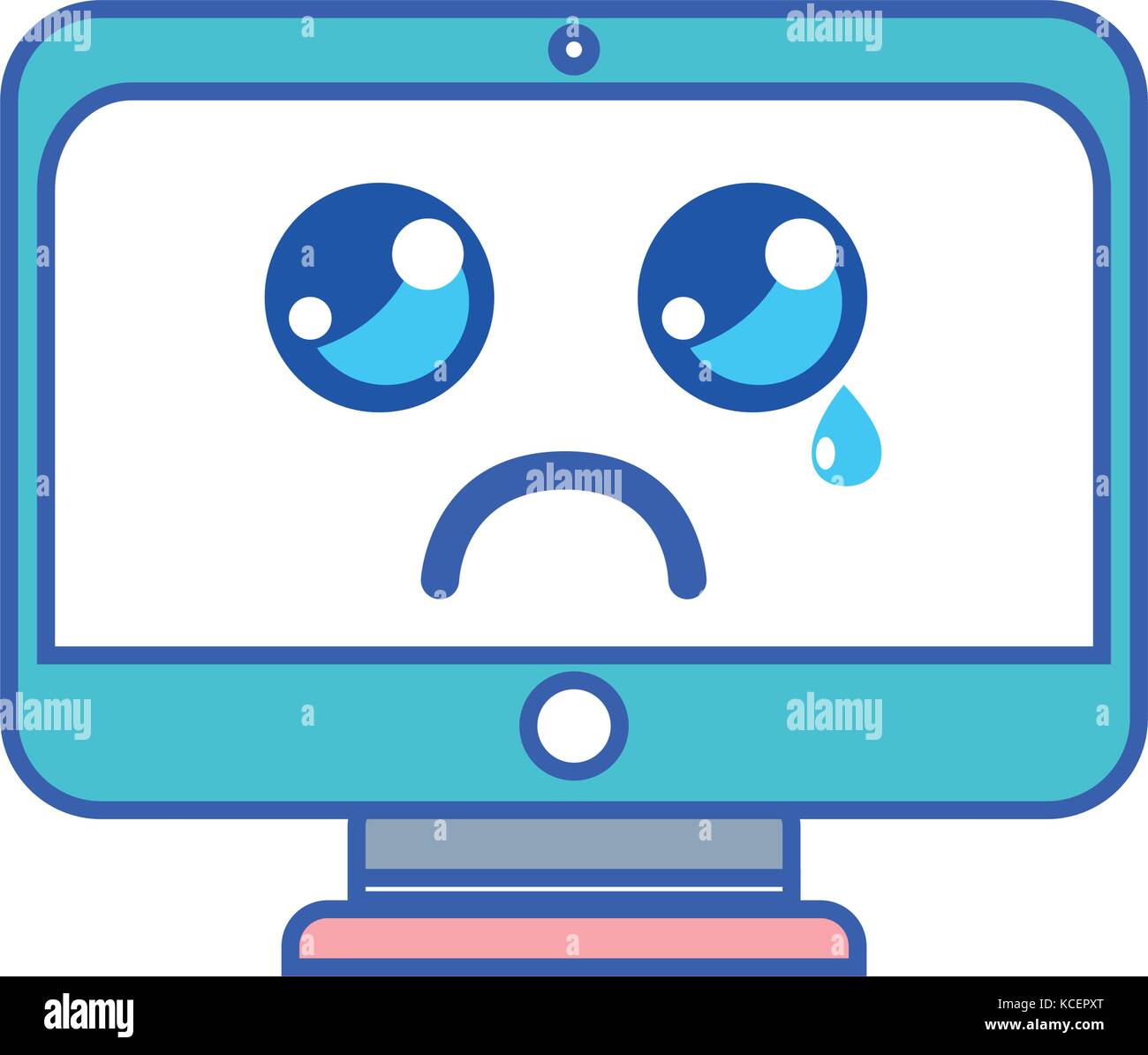 kawaii cute crying screen monitor Stock Vector Image & Art - Alamy