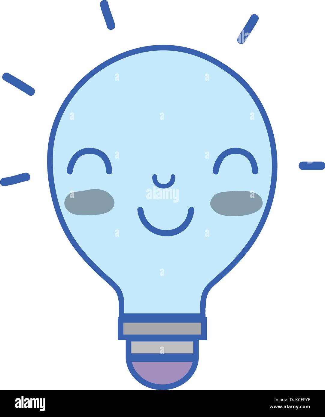 kawaii cute happy bulb idea Stock Vector Image & Art - Alamy