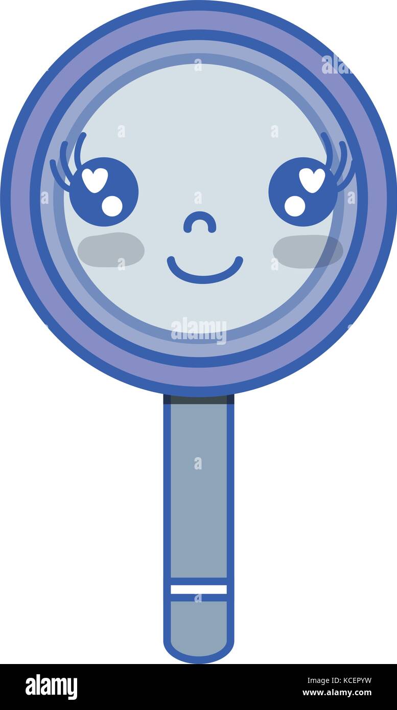 kawaii cute happy magnifying glass Stock Vector Image & Art - Alamy