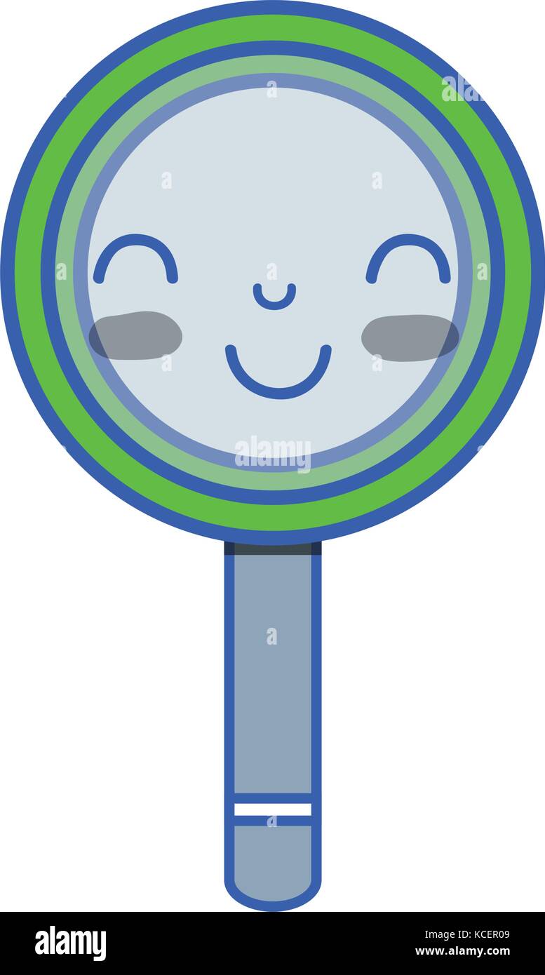 kawaii cute happy magnifying glass Stock Vector Image & Art - Alamy