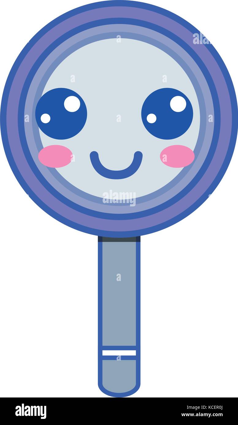 kawaii cute happy magnifying glass Stock Vector Image & Art - Alamy