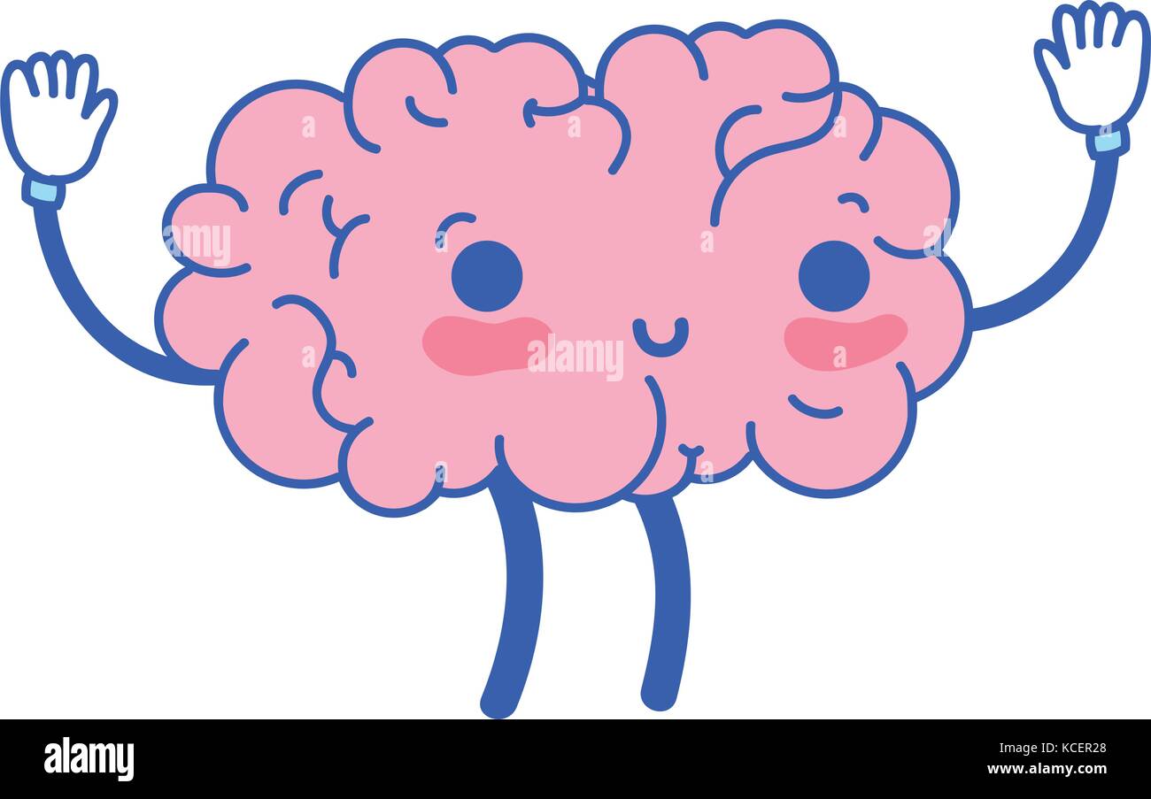 kawaii cute happy brain with arms and legs Stock Vector Image & Art - Alamy
