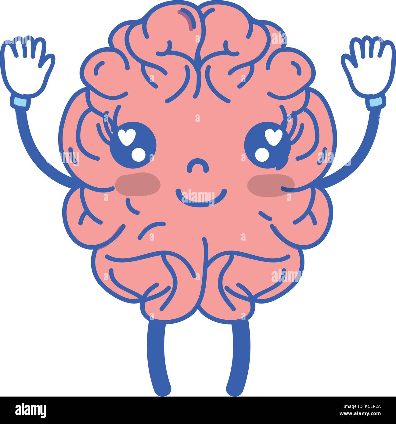 kawaii cute happy brain with arms and legs Stock Vector Image & Art - Alamy